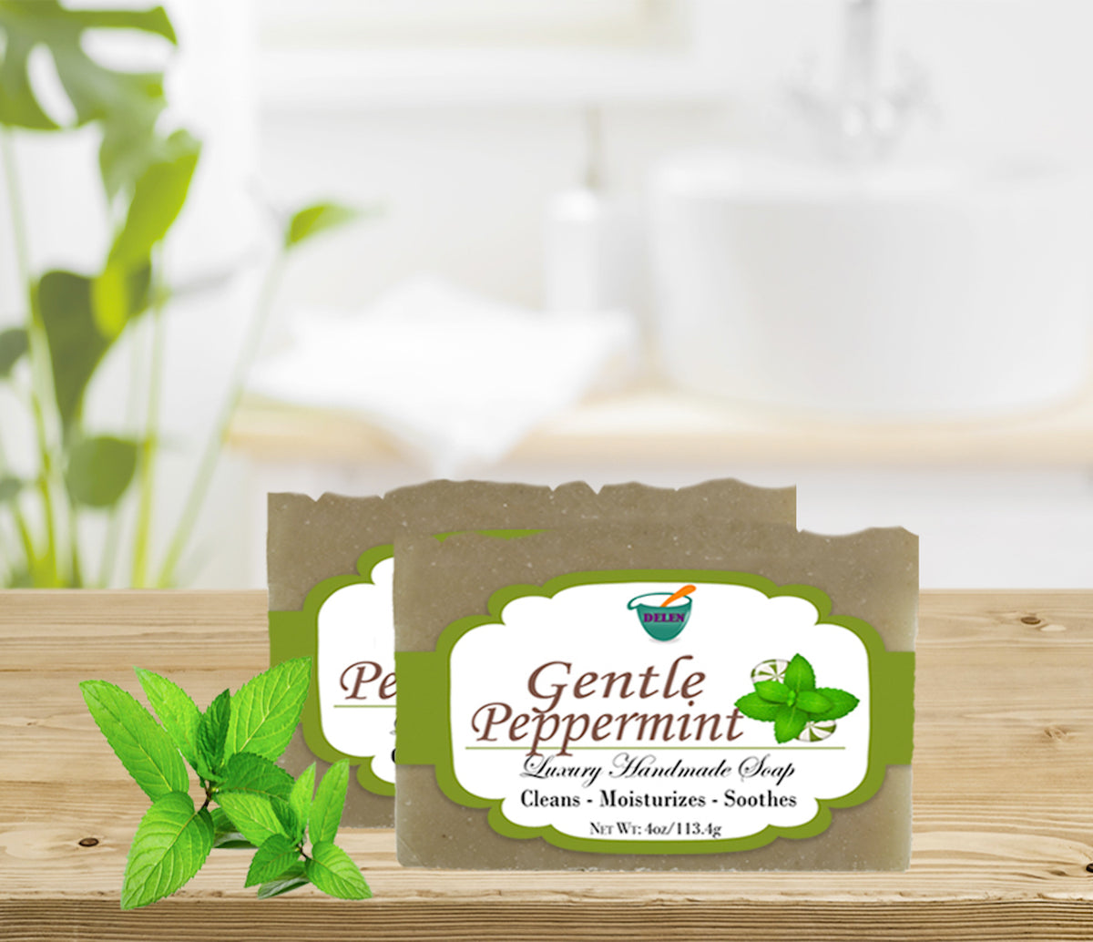 GENTLE PEPPERMINT 4oz BAR SOAP
